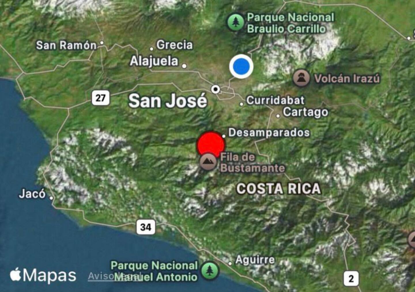 Fuerte temblor de 5,3 grados sacude Costa Rica | La Teja